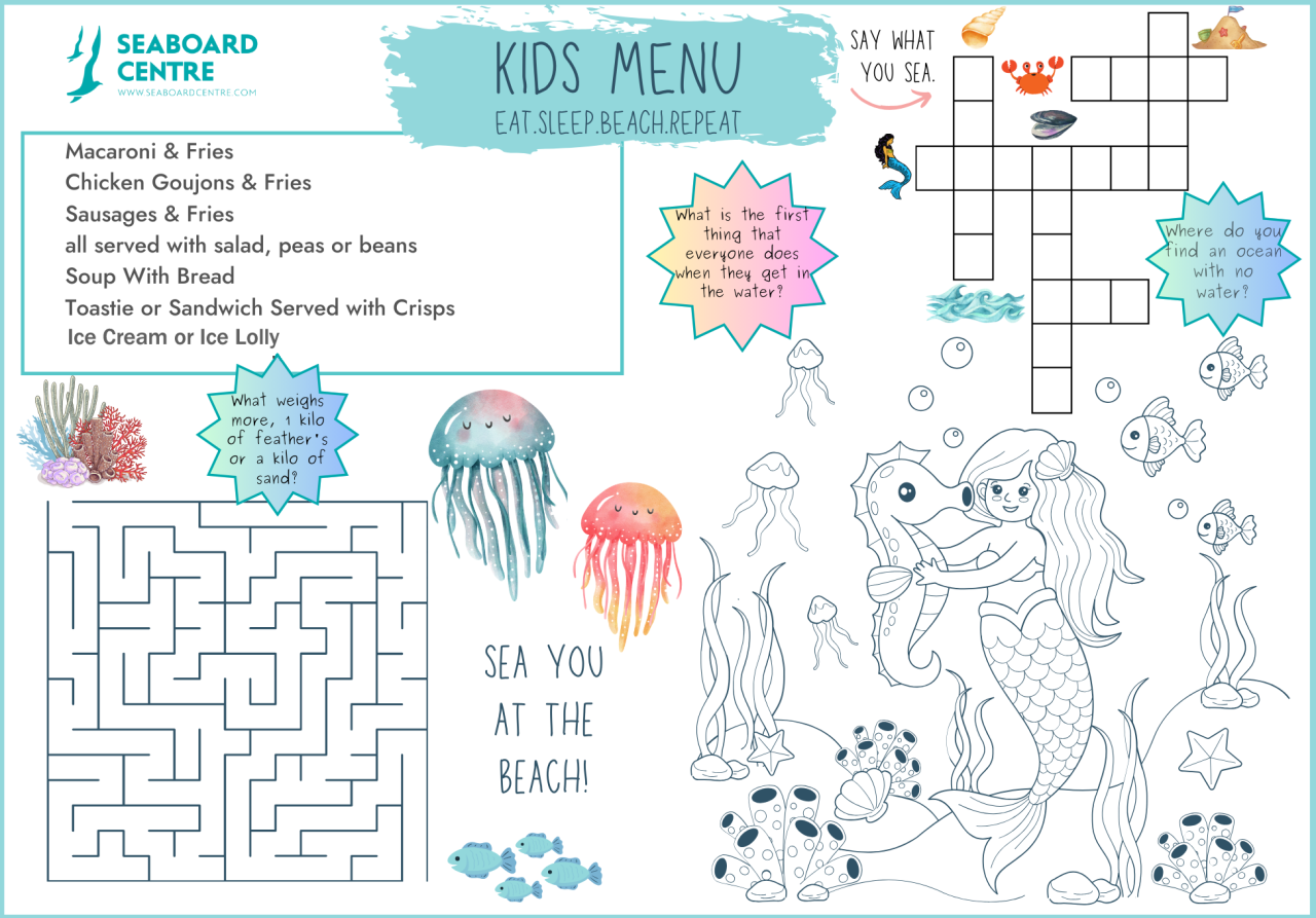 Menus | Seaboard Centre, Community Space, Balintore, Highlands, Scotland